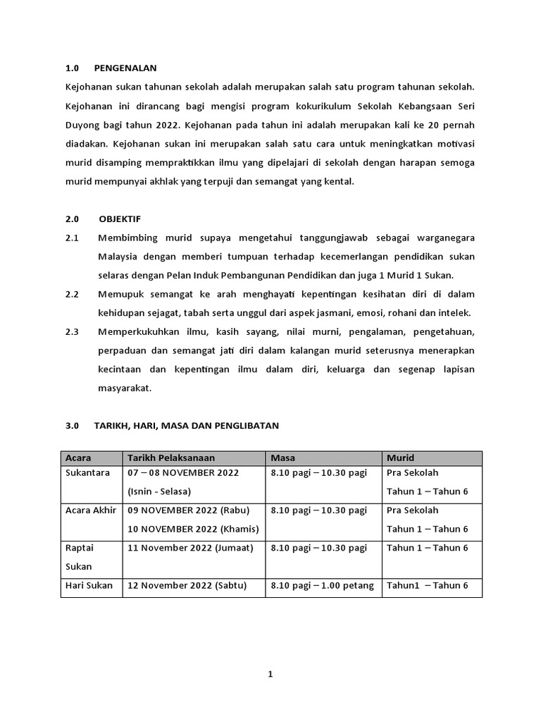 Kertas Kerja Kot 2022 | PDF