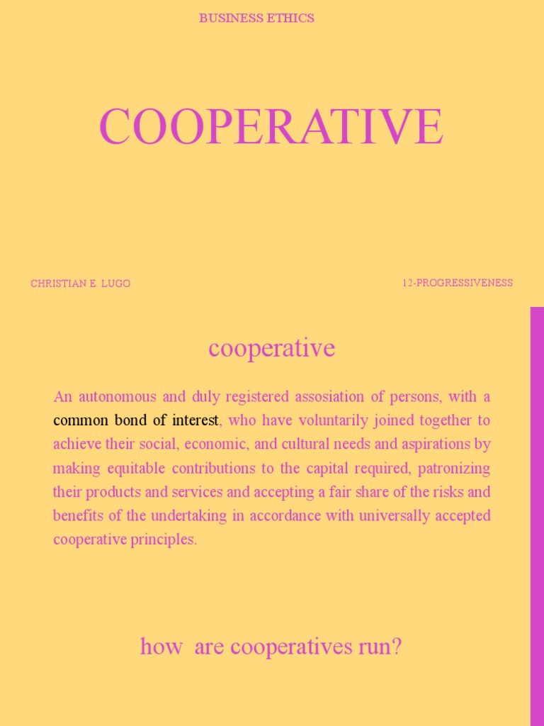 COOPERATIVE | PDF | Cooperative | Business