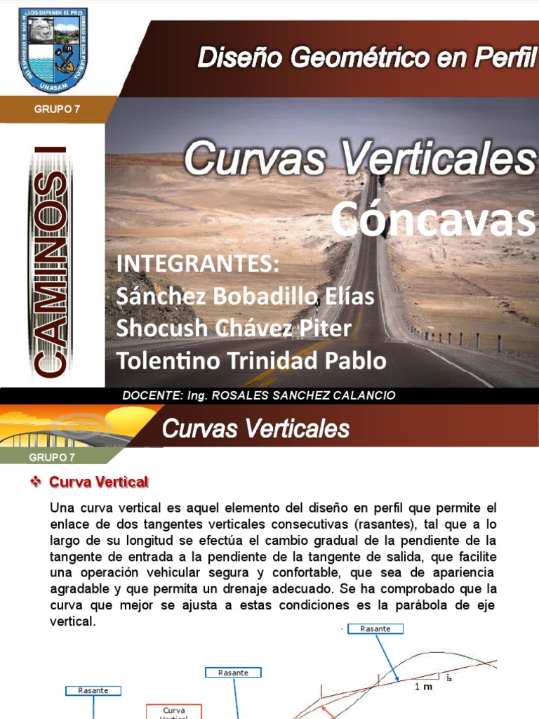 Curvas Verticales Concavas | PDF | Curva | Pendiente