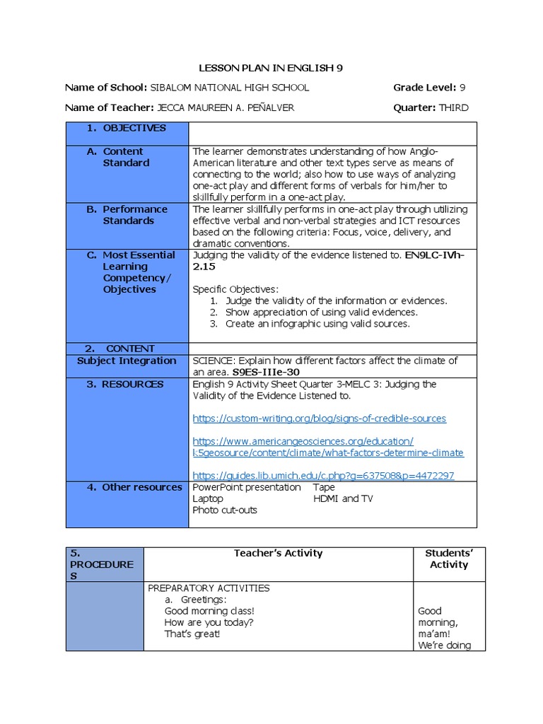 Judging The Validity of The Evidences Listened To | PDF | Learning ...
