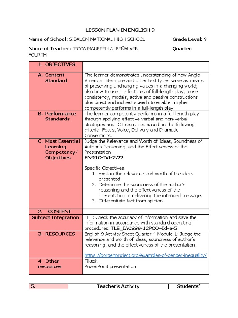 Intern Week5 Lesson Plan-Judge The Relevance and Worth of Ideas ...