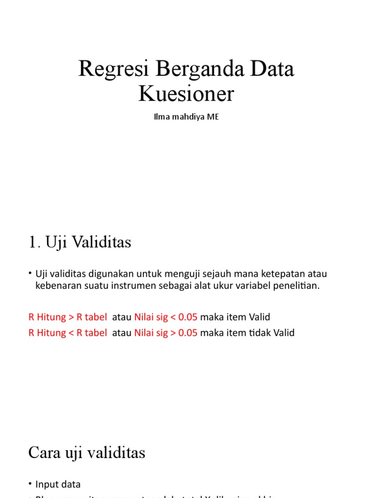 Regresi Data Kuesioner | PDF