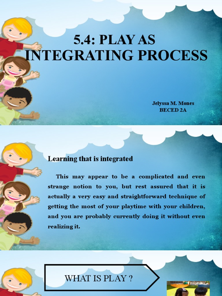 Integrative Play in Early Education | PDF | Learning | Social Psychology