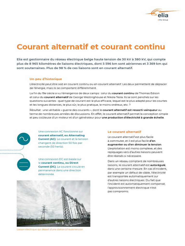 Courant Alternatif vs Courant Continu | PDF | Courant continu haute ...