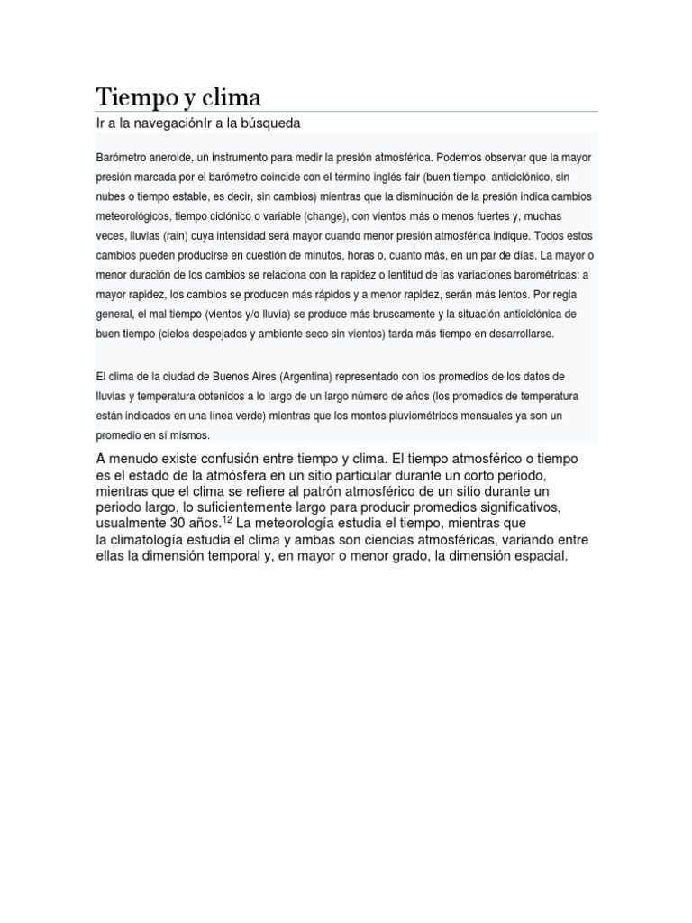 El Tiempo y El Clima | PDF | Ciencia y matemáticas