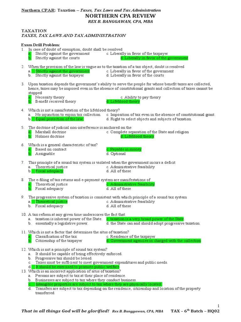 Q2-Taxes-Tax-Laws-and-Tax-Administration-3 | PDF | Taxes | Taxation In ...