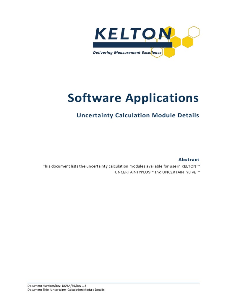 Uncertainty Calculation Module Details | PDF | Density | Flow Measurement