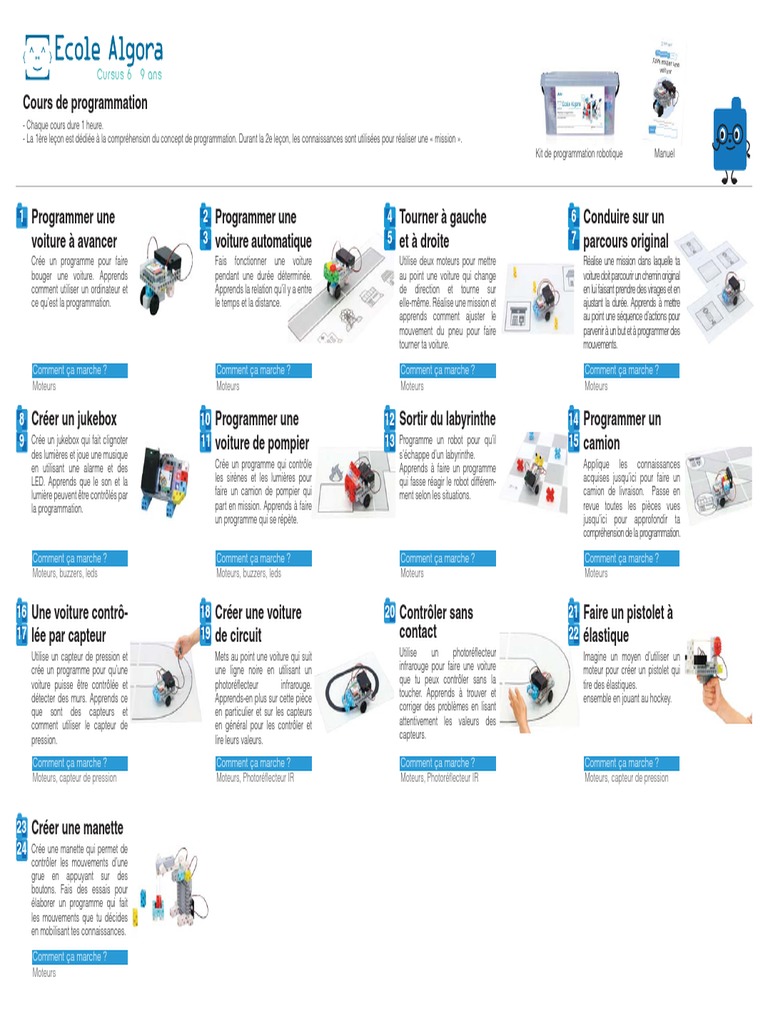 Cursus Programmation 6 9 Ans Algora PDF | PDF | Infrarouge