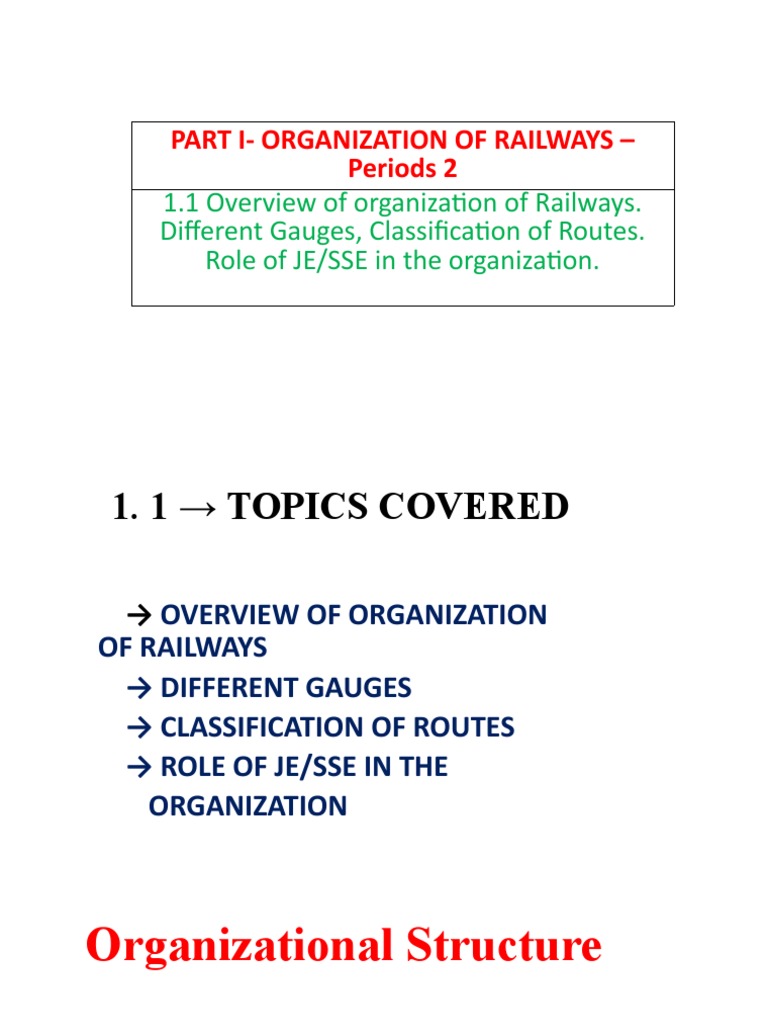 1.1 Overview of Organisation | PDF | Rail Transport | Transport