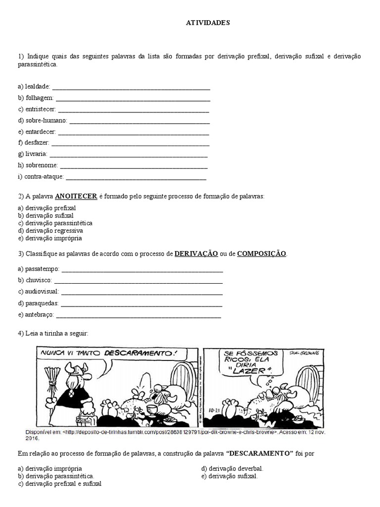 Atividades Lucas 2 | PDF | Palavra | Mecânica da linguagem