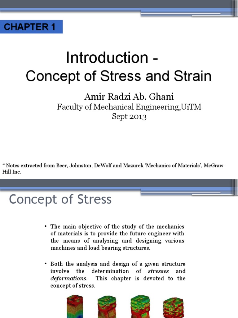 MEC411 Chapter 1 Stress Strain Concept | PDF | Stress (Mechanics) | Force