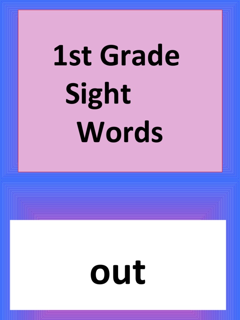 Sight Words-First Grade | PDF