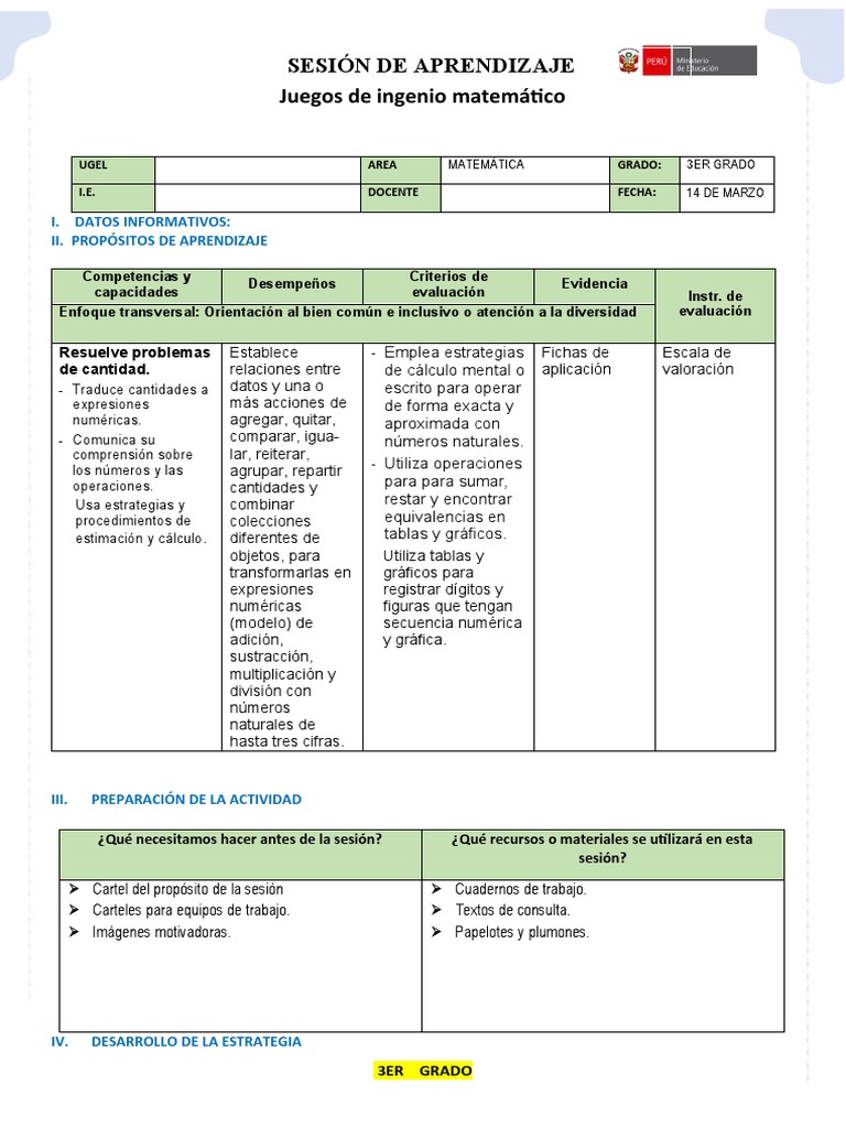 14 de Marzo Matemática 3er Grado | PDF | Creatividad | Sustracción