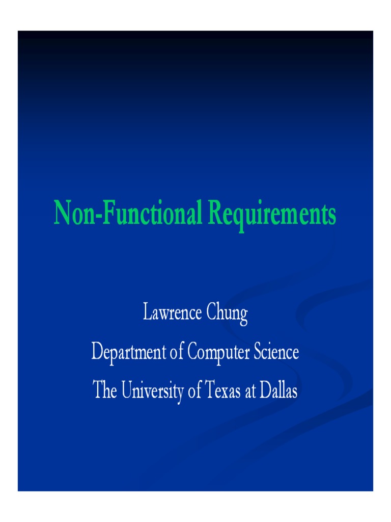 Nonfunctional Requirements PDF | PDF | Usability | Reliability Engineering