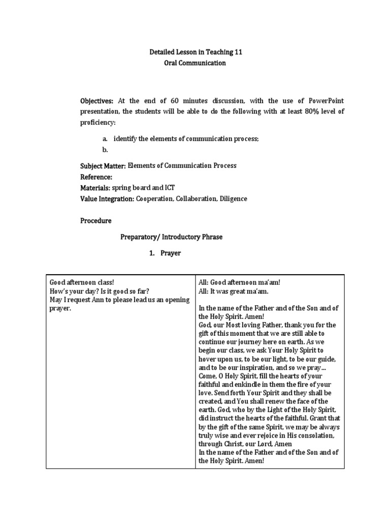 Lesson Plan | PDF | Communication | Code