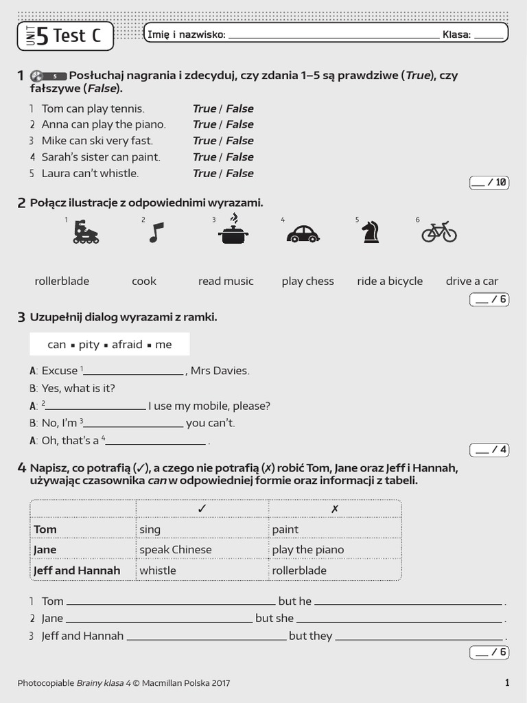 Brainy 4 Unit Test 5 Dyslexia | PDF