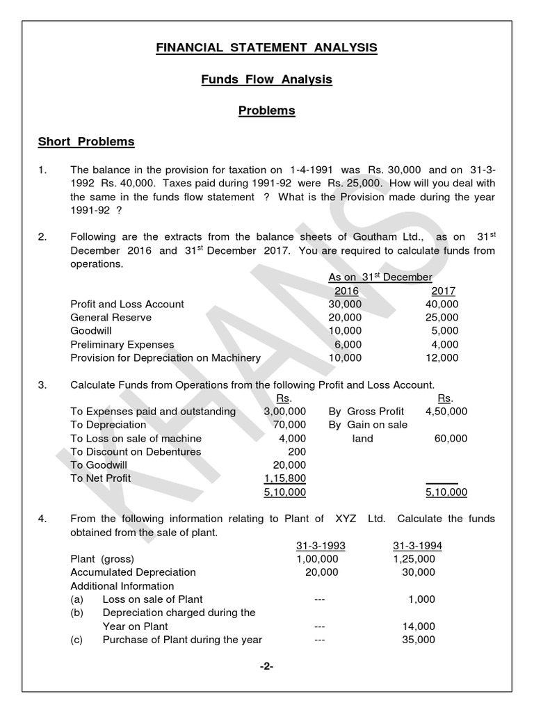 Analysis of Working Capital Changes and Funds Flow from Financial ...