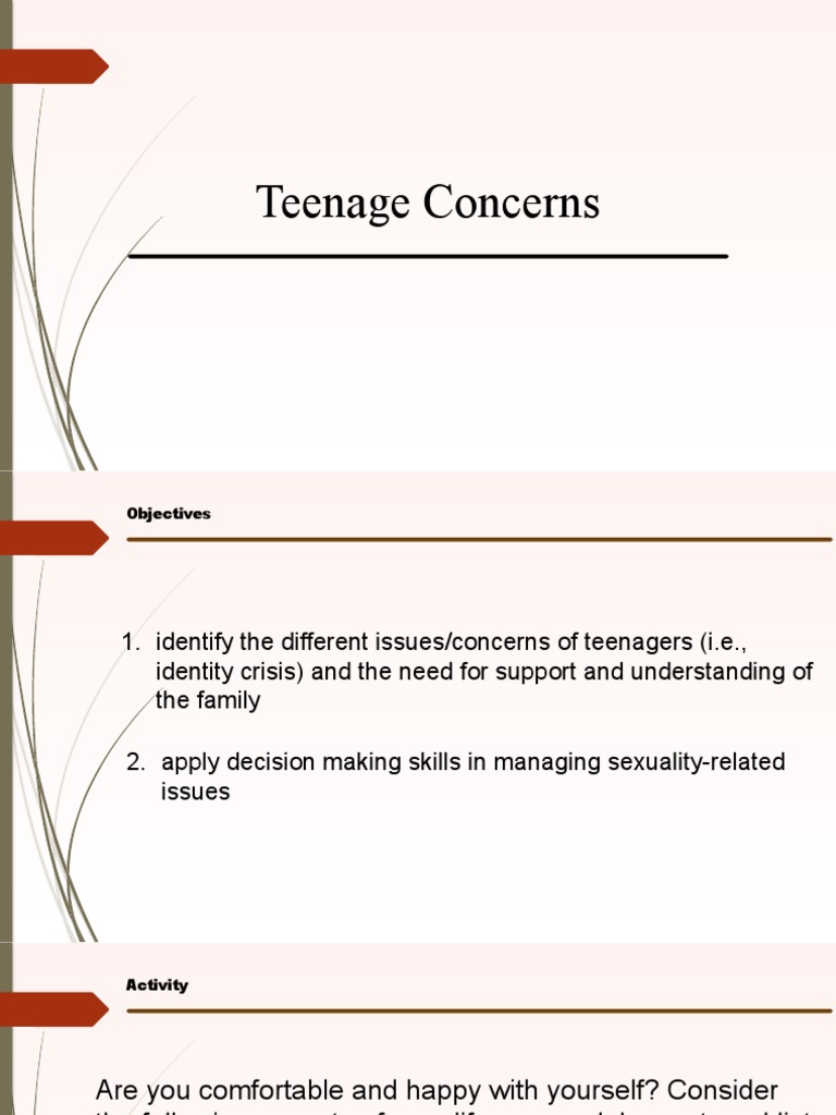 Health 8 Lesson 2-Teenage Concerns | PDF | Adolescence | Human Sexual ...