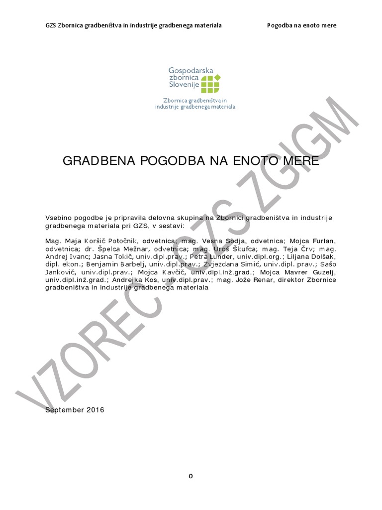 Gradbena Pogodba - Vzorec PDF | PDF