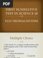 Chapter 10 Magnetism Multiple Choice1 | PDF | Magnetic Field | Force