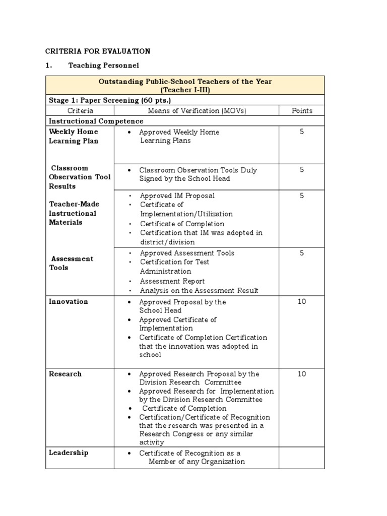 Sdo Search Criteria For Evaluation | PDF