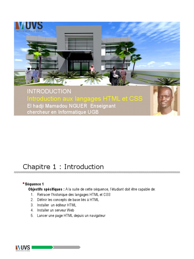 Séquence 1 Introduction PDF | PDF | Html | Langage de balisage