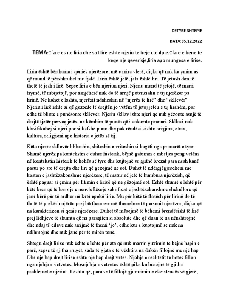 DETYRE SHTEPIE Filozofi Liria | PDF