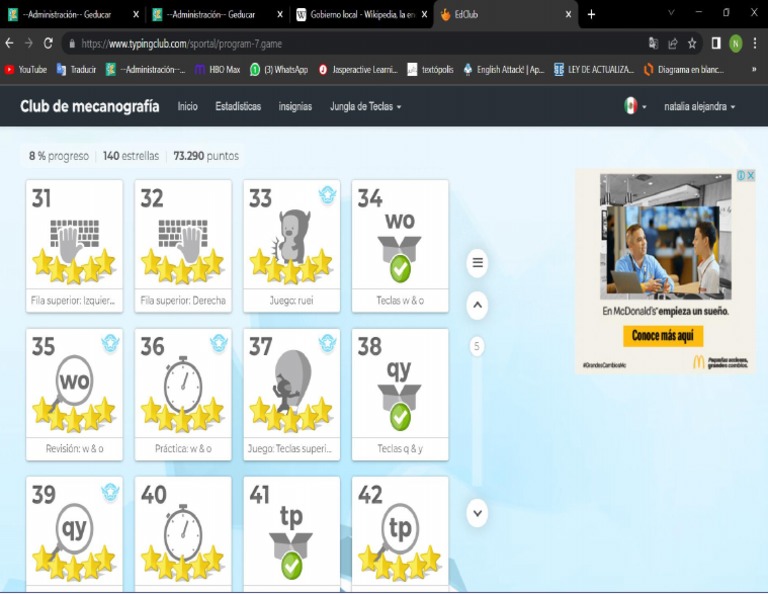 Ejercicio 39 de Tipyng Club... Nathalie Aguirre | PDF