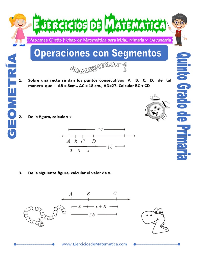 Actividades de Operaciones Con Segmentos para Quinto de Primaria | PDF