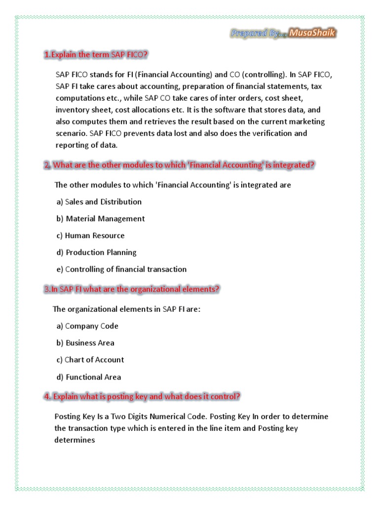 SAP FI Interview Questions PDF | PDF | Invoice | Payments