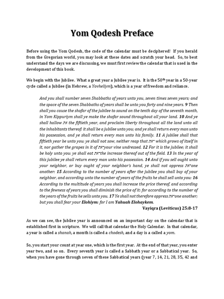 Yom Qodesh Preface | PDF | Hebrew Words And Phrases | Foreign Language ...