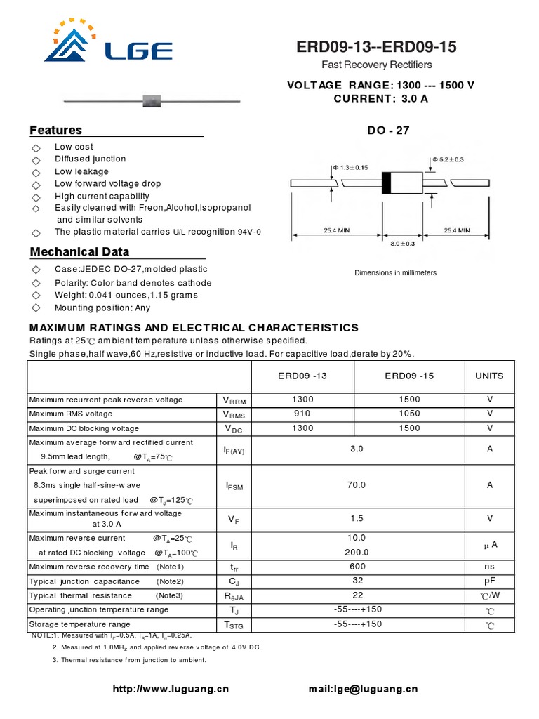 Diodo D09-15 19 | PDF | Rectifier | Electromagnetism