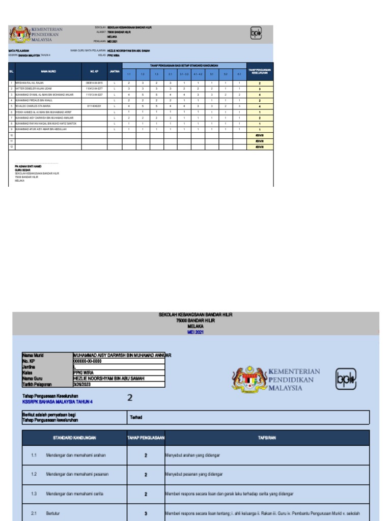 PBD BM Tahun 4 - 2021 | PDF