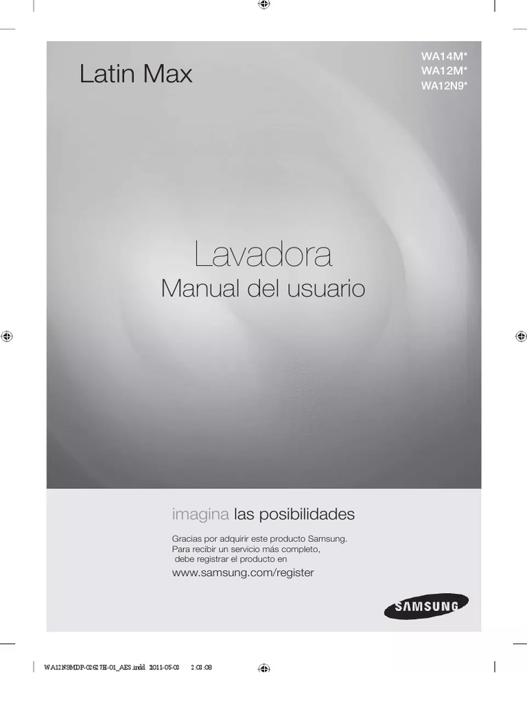 Manual de Usuario Samsung WA12N9MDP (Español - 28 Páginas) | PDF