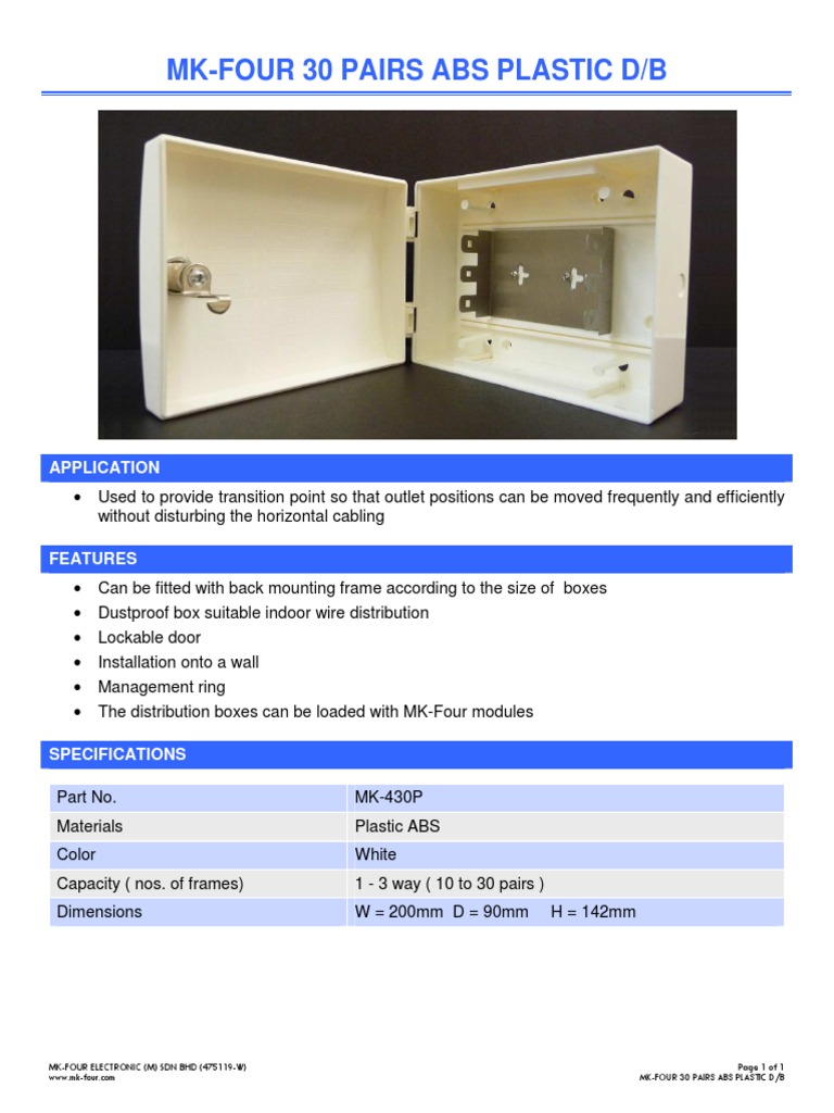30 Pair ABS Plastic Distribution Box | PDF