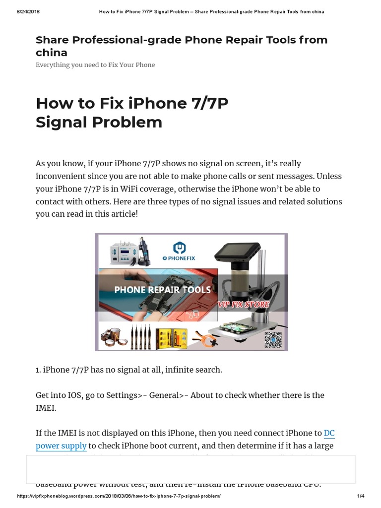 How To Fix Iphone 7 - 7P Signal Problem - Share Professional-Grade ...