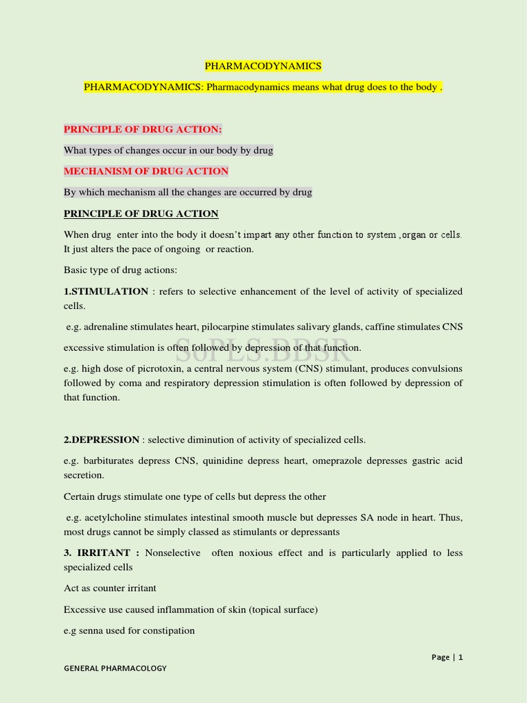 Pharmacodynamics Overview and Mechanisms | PDF | Receptor Antagonist ...