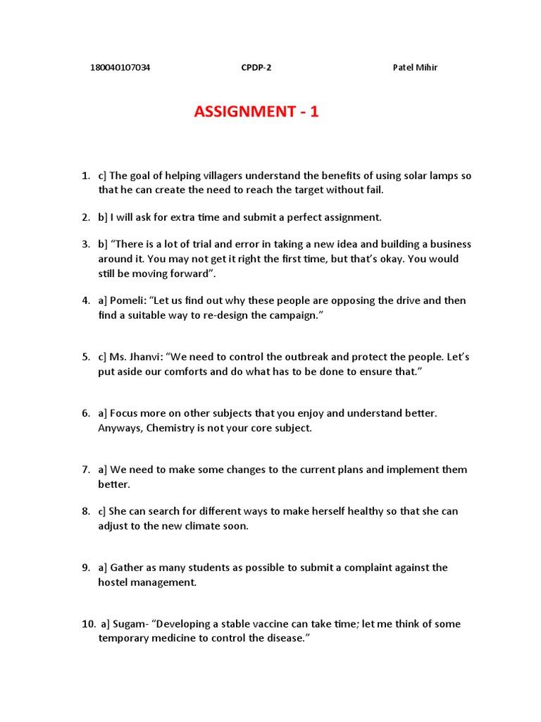 Assi-1 CPDP - 2 | PDF | Career & Growth | Business