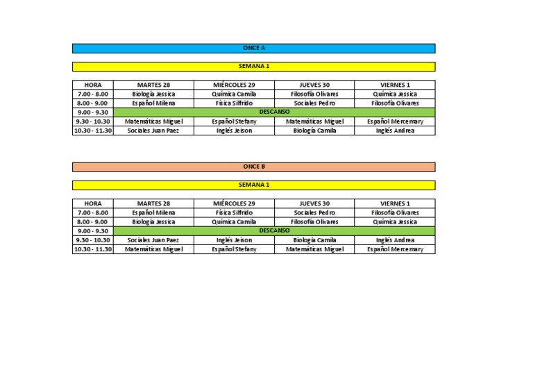 Horario Pre Icfes | PDF