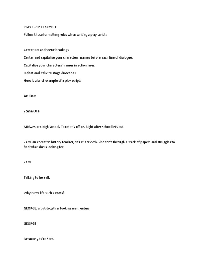 Playscript Sample | PDF