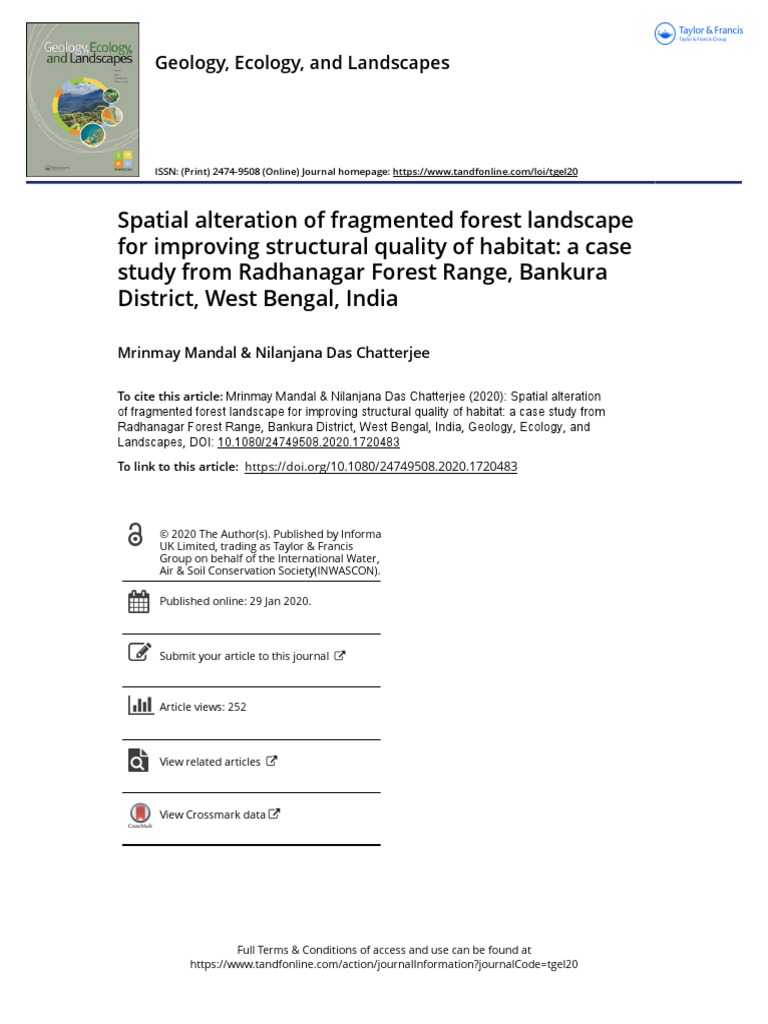 Spatial Alteration of Fragmented Forest Landscape For Improving ...