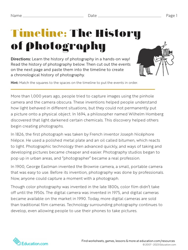 Photography Timeline PDF | PDF | Camera | Imaging