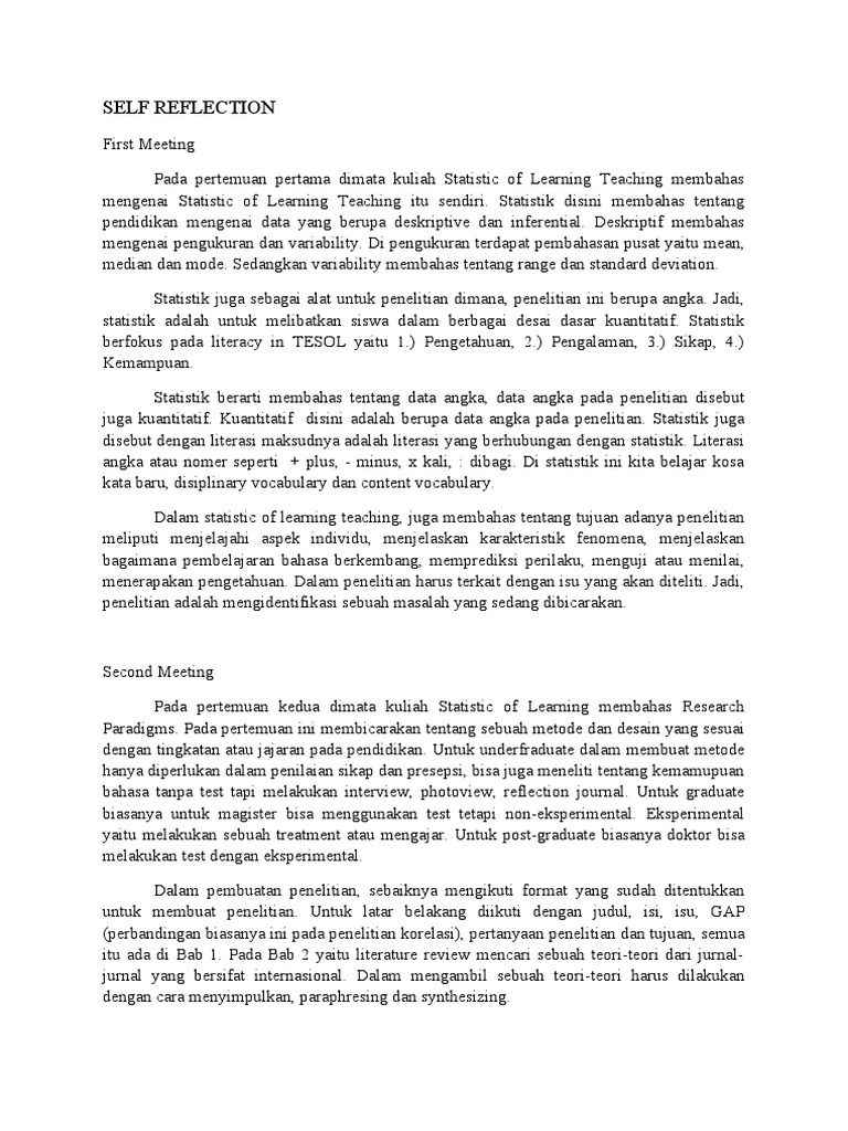 Self Reflection | PDF