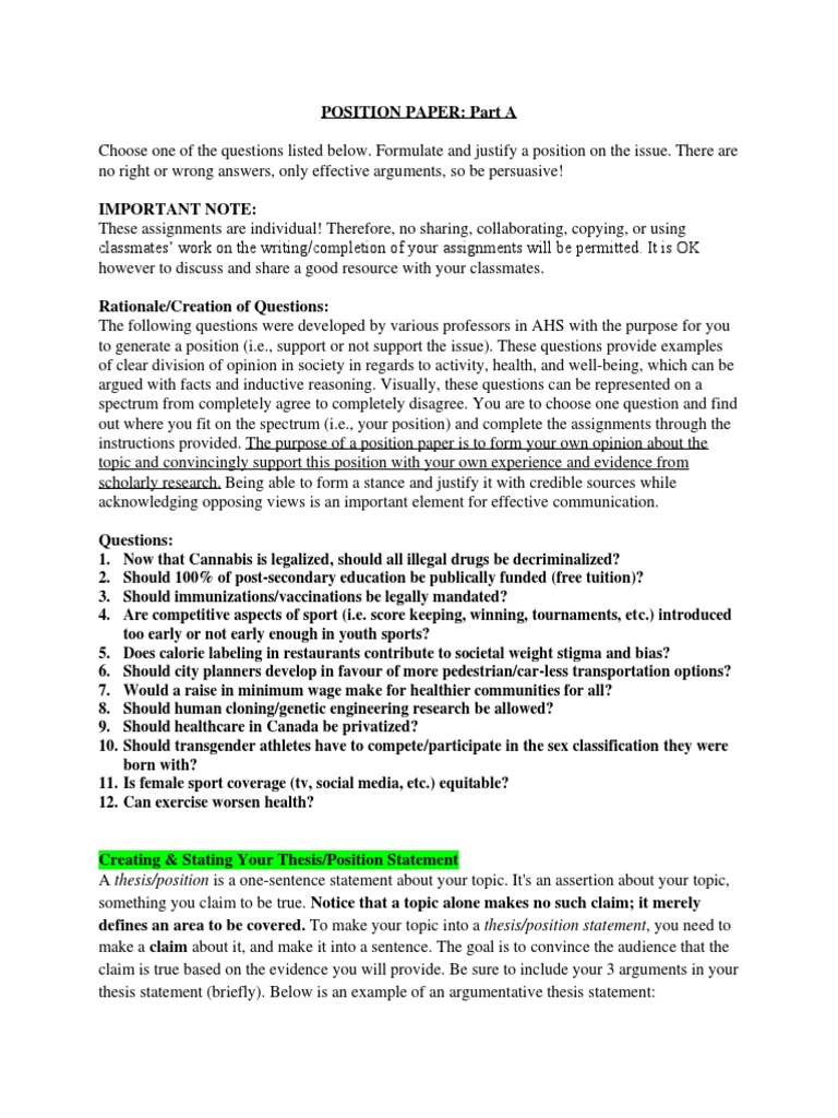 Position Paper Guidelines and Topics | PDF | Academic Journal | Academic Publishing