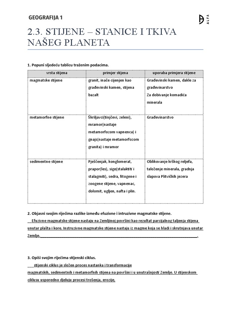 2.3. Stijene - Stanice I Tkiva Našeg Planeta | PDF
