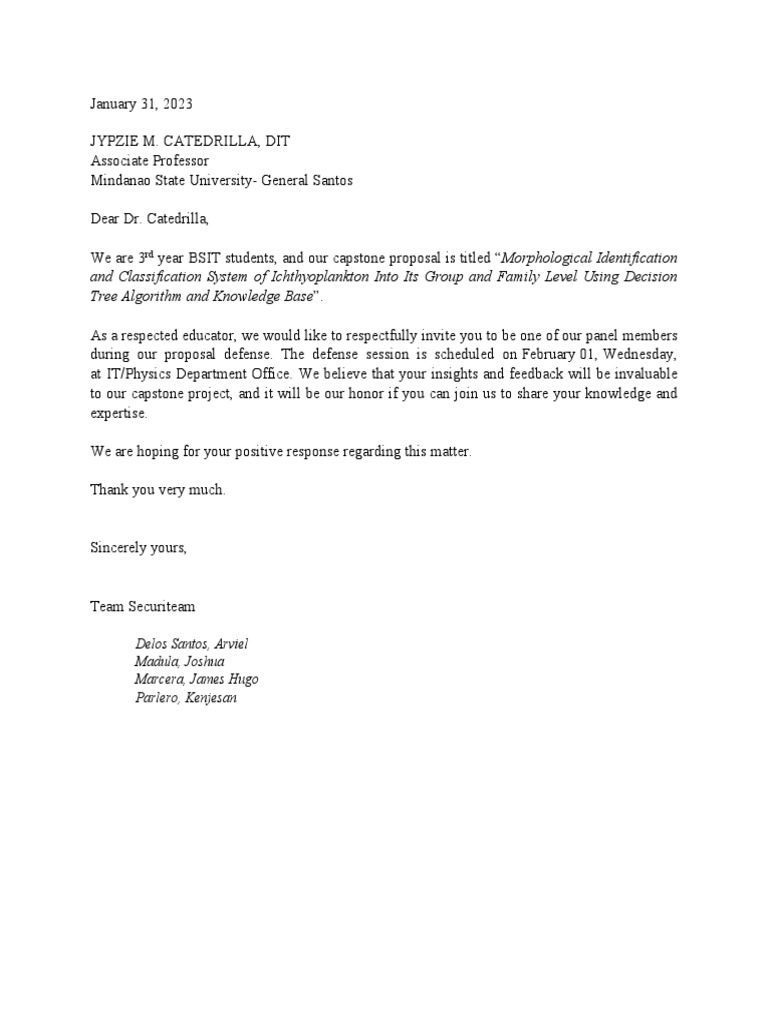 Letter For Capstone Panels (Securiteam) | PDF