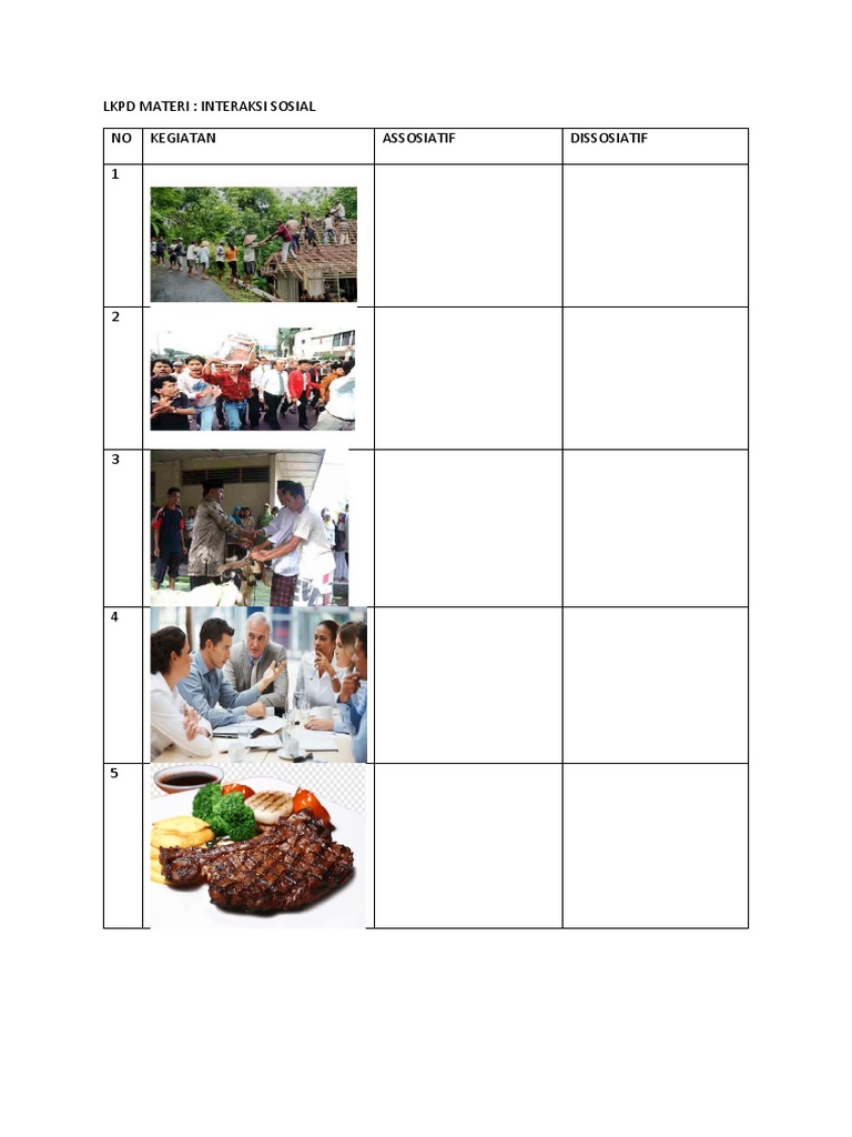 LKPD Materi Interaksi Sosial | PDF