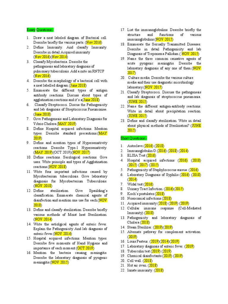 Microbiology Questions All | PDF | Bacteria | Infection