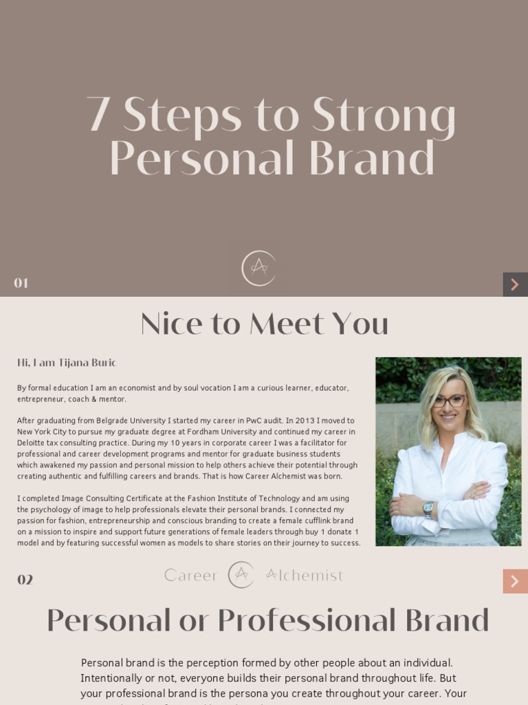 7 Steps To Strong Personal Brand - Guide by Career Alchemist PDF | PDF ...