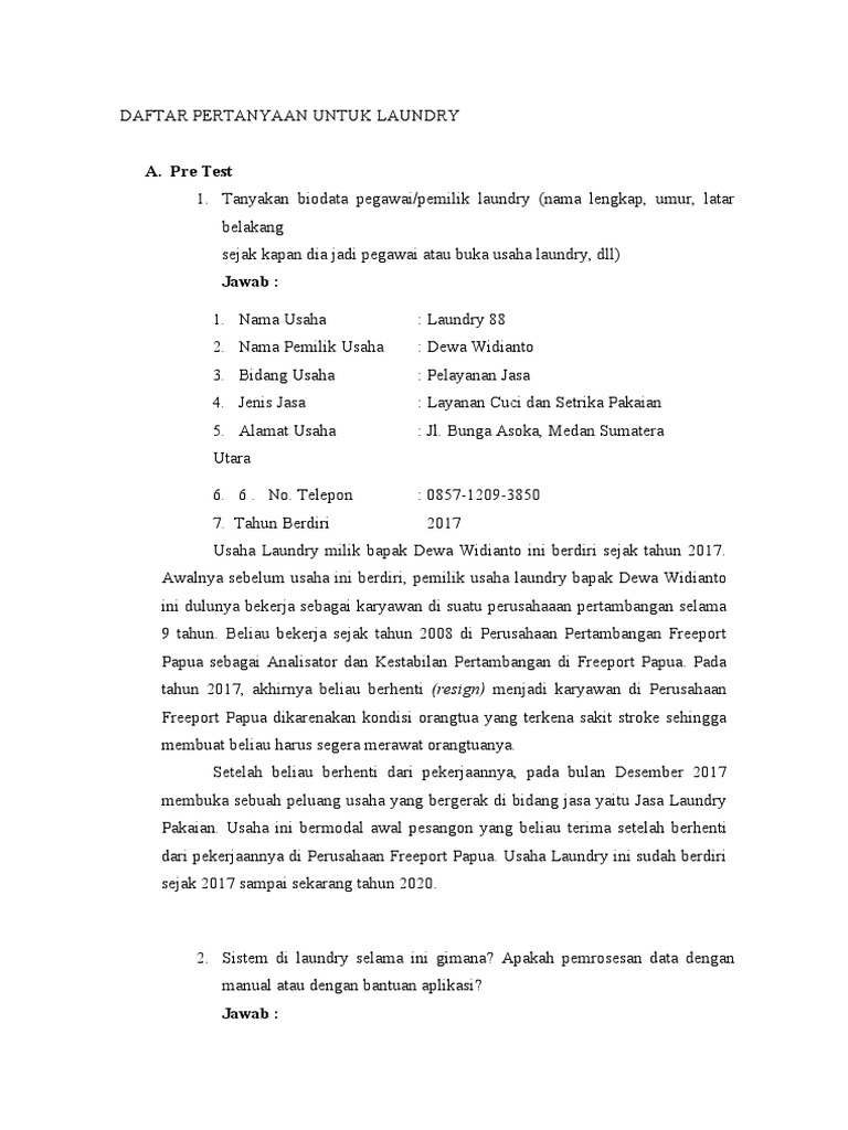 Survey Laundry | PDF